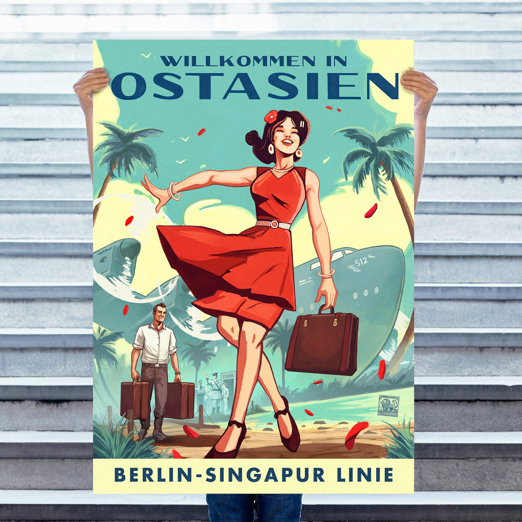 'Welcome to East Asia' - German Empire Travel Poster – Kaiser Cat Cinema