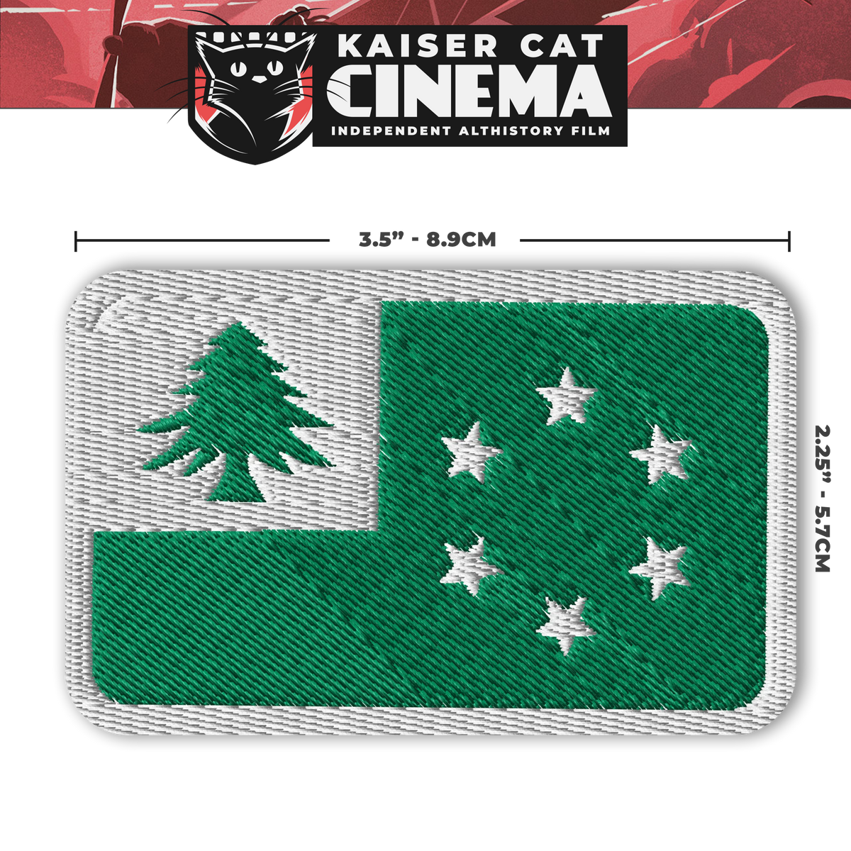New England - Embroidered Flag Patch – Kaiser Cat Cinema Webshop