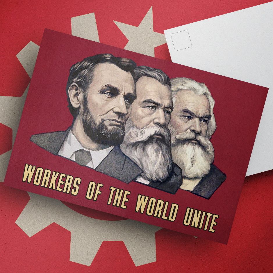 Lincoln-Marx-Engels Socialist Postcard - Nothing To Lose But Your Chai ...