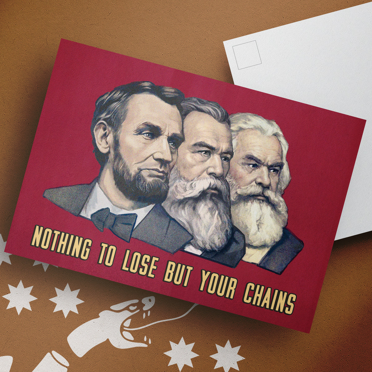 Lincoln-Marx-Engels Socialist Postcard - Nothing To Lose But Your Chai ...