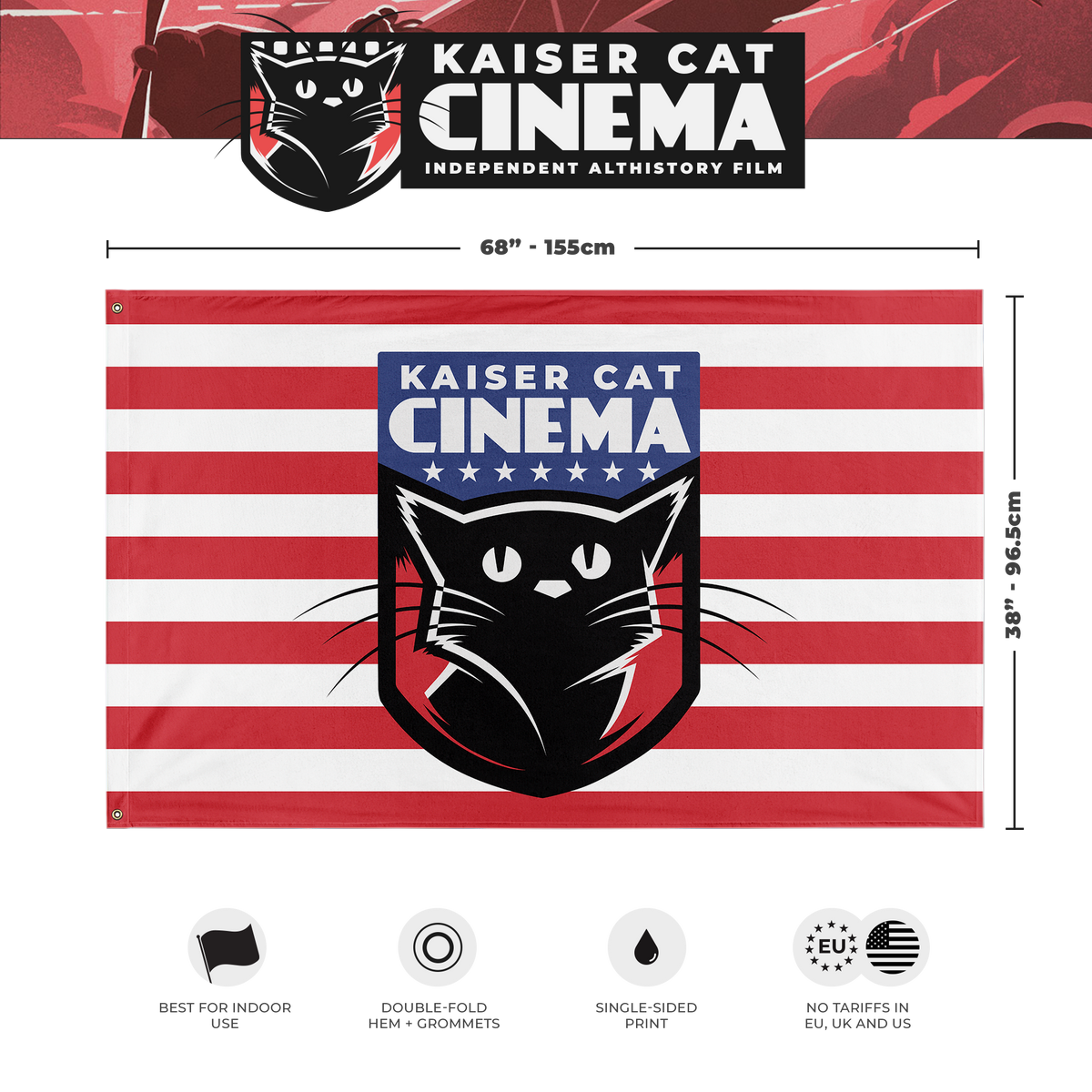 United Cats of America Flag (Single-Sided) – Kaiser Cat Cinema Webshop