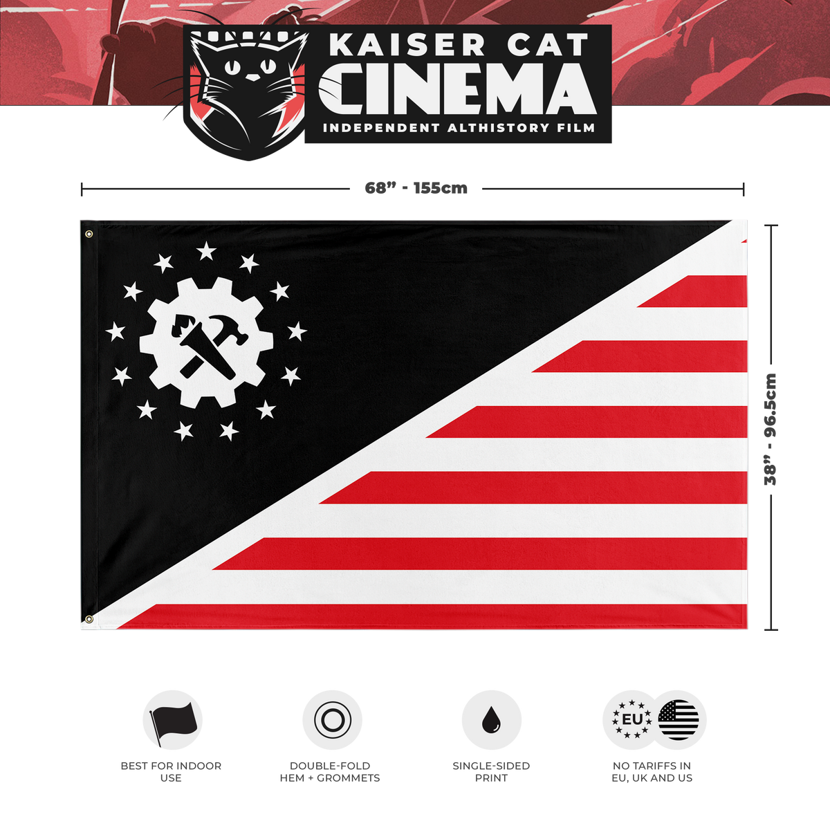 Combined Syndicates - Totalist Flag (Single-Sided) – Kaiser Cat Cinema