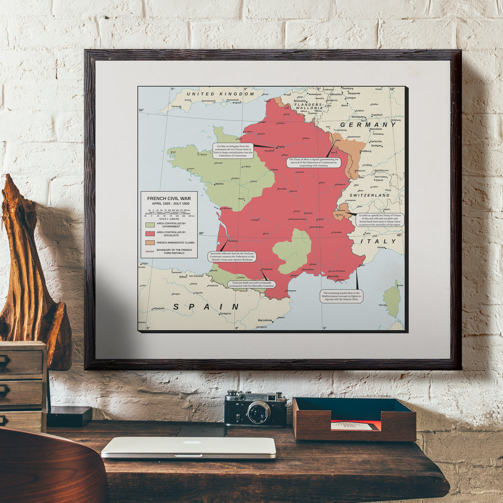 Ruskie Business - The French Syndicalist Revolution Map - Framed ...
