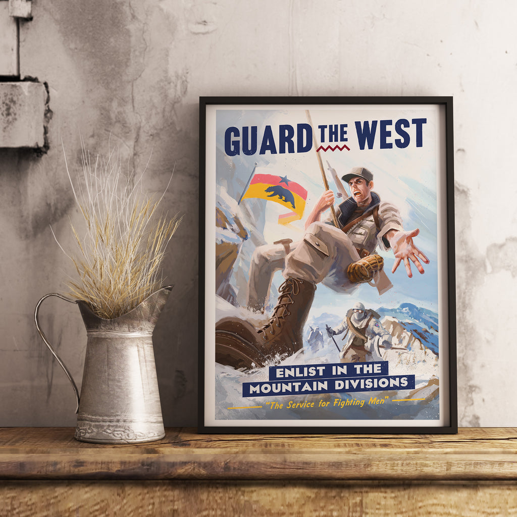Pacific States Poster - Guard The West - Framed – Kaiser Cat Cinema