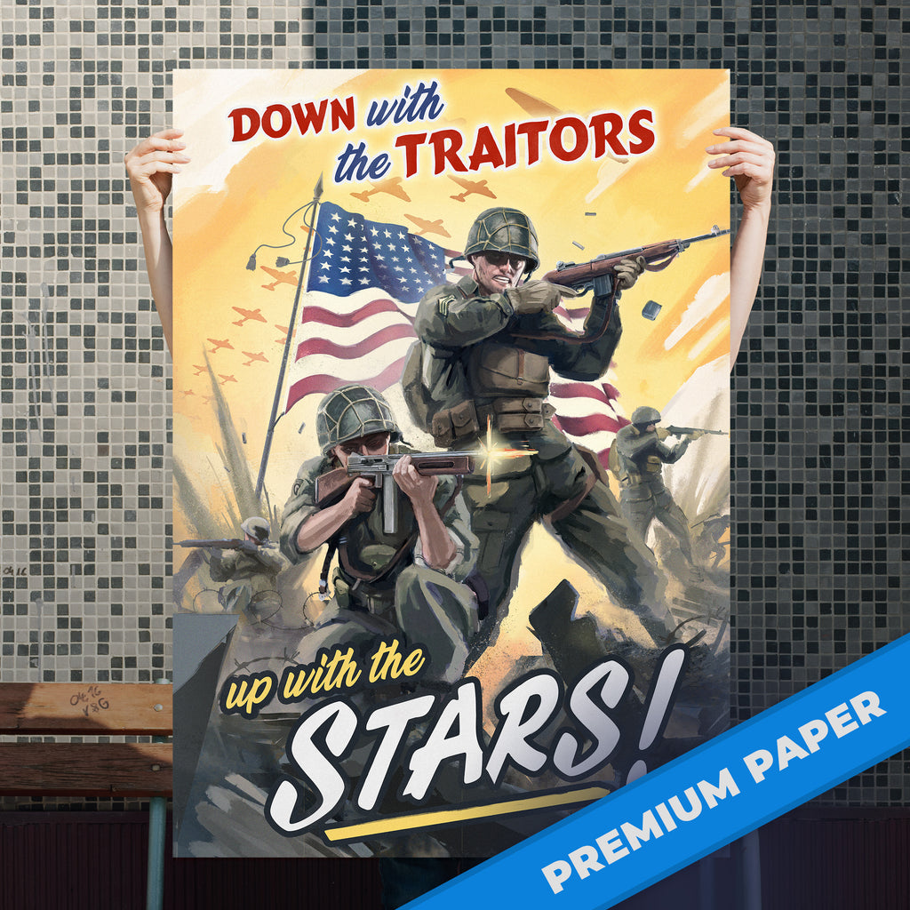 USA Propaganda Poster - Up with the Stars! [Premium Paper] [Inches ...